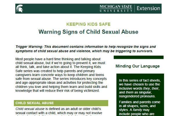 Keeping Kids Safe: Warning Signs of Child Sexual Abuse - Creating Safe ...