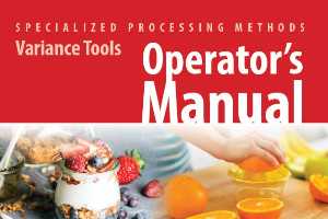 Specialized Processing Methods Variance Tools Operator’s Manual - Meat Processing Variance Training