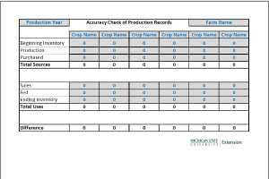 Production Record Accuracy Check Template - Farm Management