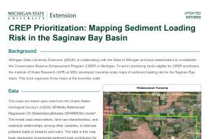 CREP Prioritization: Mapping Sediment Loading Risk in the Saginaw Bay ...