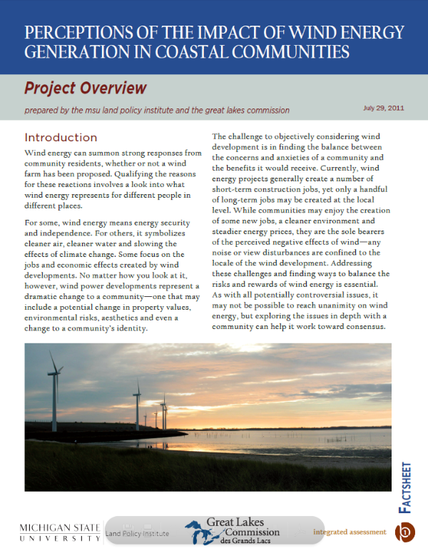 Perceptions of the impact of wind energy generation in coastal ...