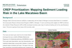 CREP Prioritization: Mapping Sediment Loading Risk in the Lake Macatawa ...