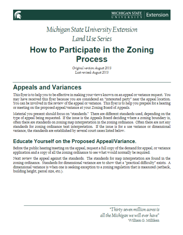 How to Participate in the Zoning Process for Appeals and Variances ...