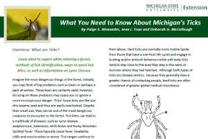 What You Need to Know About Michigan’s Ticks - Integrated Pest Management