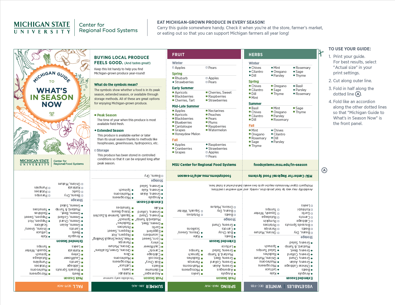 Michigan Guide to What's in Season Now - Print-at-Home - Center for ...