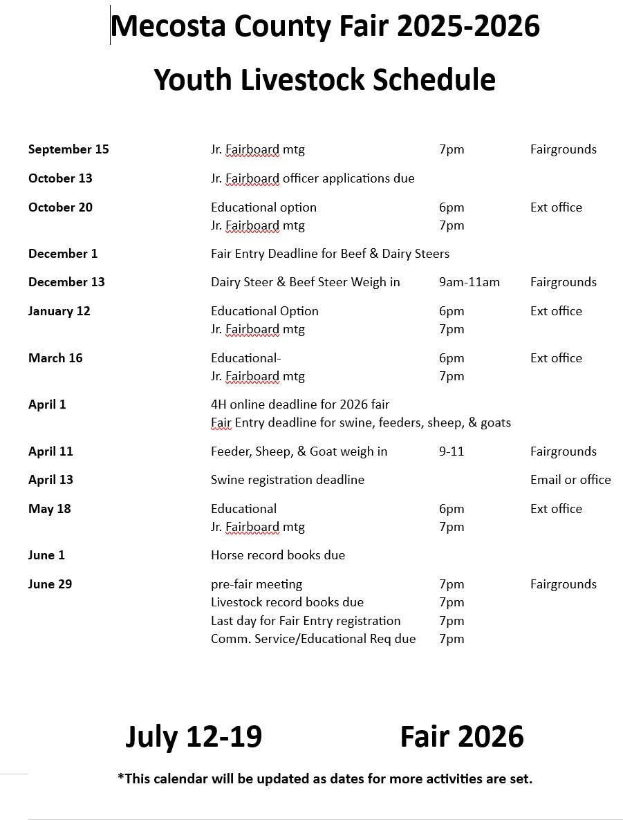 Mecosta County Fair Information - Mecosta County